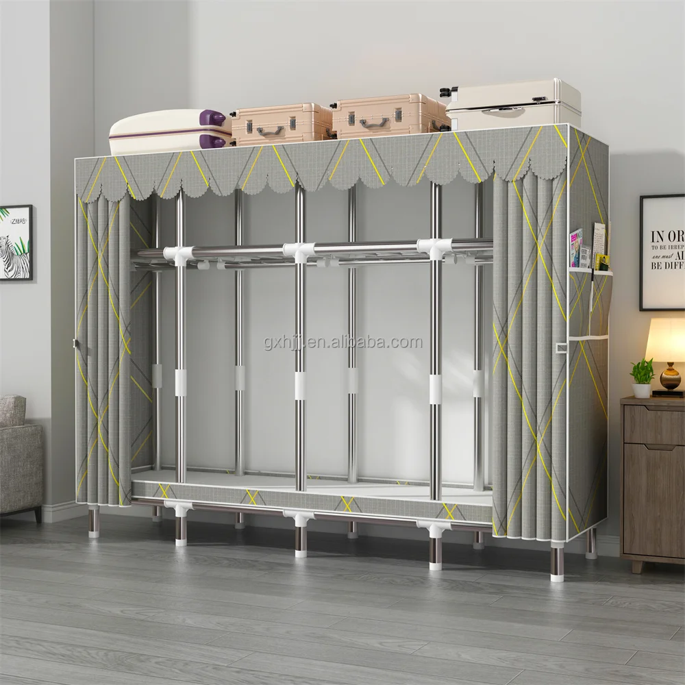 Household Movable Coated Steel Wardrobe and Closet Modern Furniture ...