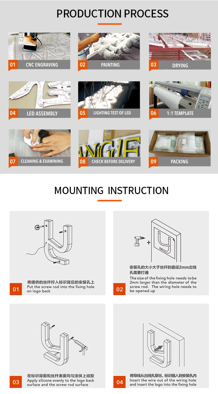 Easy Installation Led Acrylic Signs Face And Partial Side Lit Sign ...