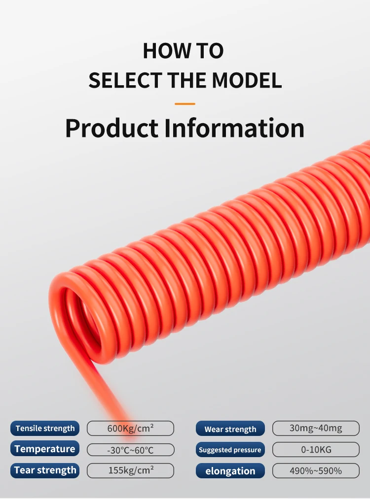 Pu Tracheal Rubber Tube Telescopic Spiral Air Hose Spring Tracheal Tube ...