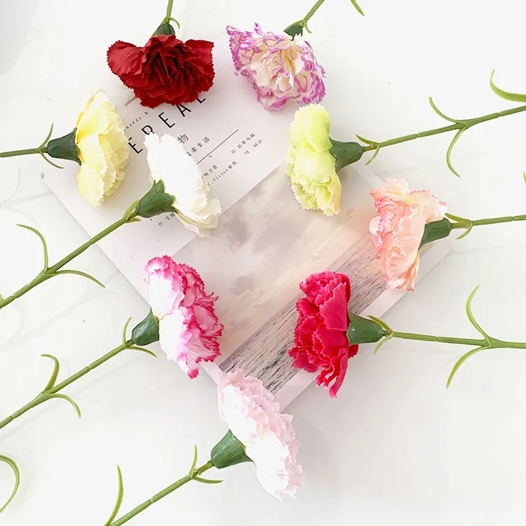 Silk Carnation Artificial Flowers For Home Wedding Decorative Flowers ...
