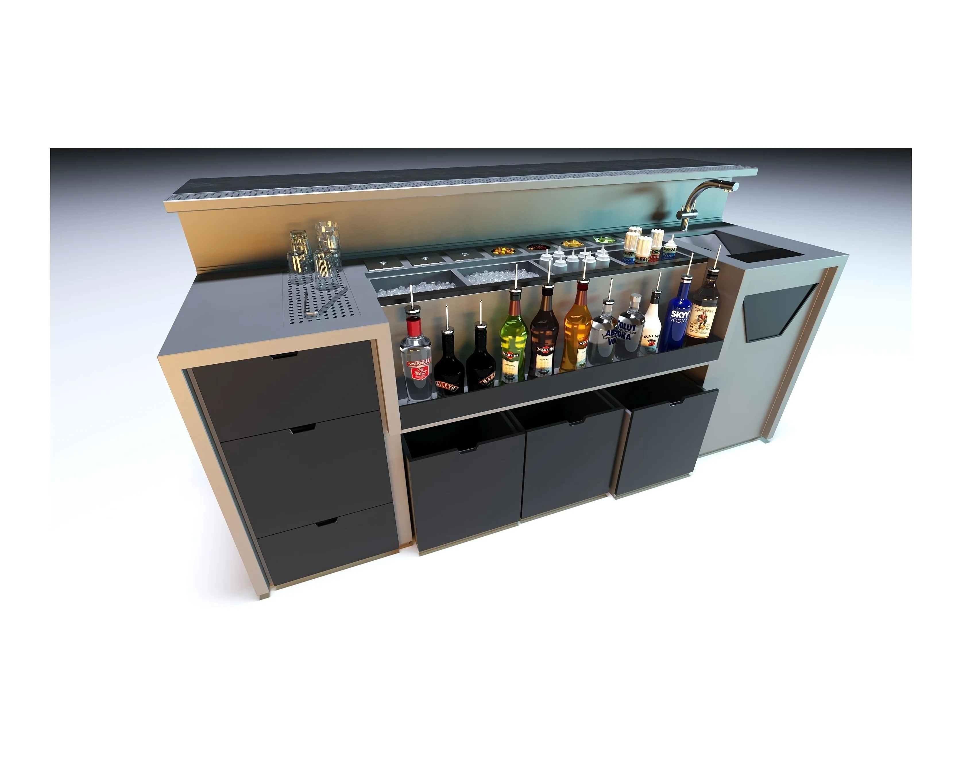 Cocktail Bar Station Commercial Bar Equipment Portable Bartender