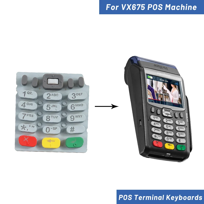 Replacement Keypad Vx675 Parts Pos Terminal Rubber Keyboard Keypad For Vx675 Pos Machine ...