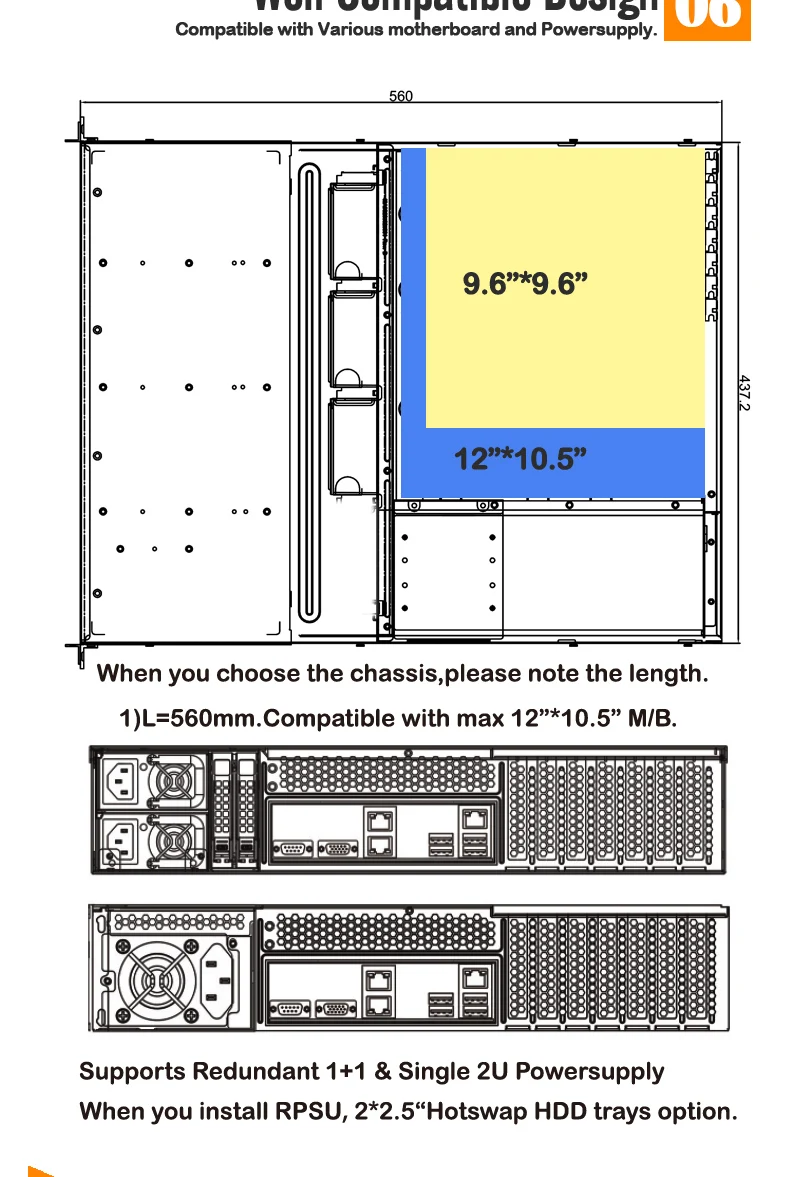 2u Rack Server Chassis With 12 Hot-swap Bays & Mini Hd Backplane Oem