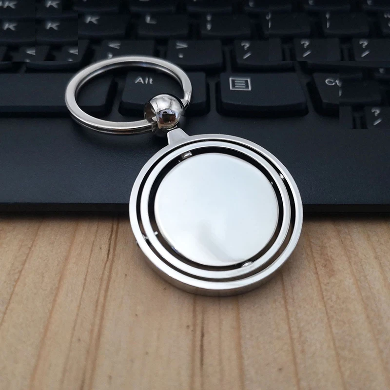 Custom Engraved Resin Car Keychain Oval Square Spinning Round Chrome ...