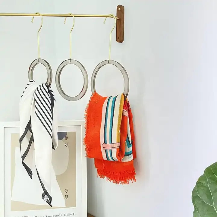 2024 Round Acrylic Transparent Scarf Tie Hanger Display Bag Hanger Ring ...