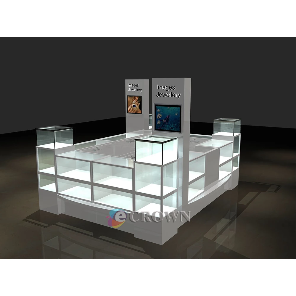 Kiosk luxury jewelry display marble design display design case mall ...