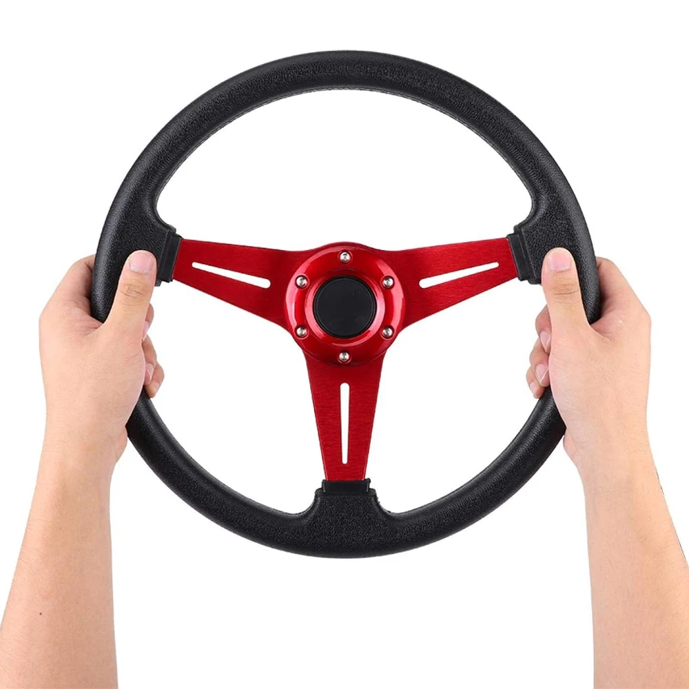 14-inch Deep Dish Racing Steering Wheel With 6 Bolts Grip And Horn ...