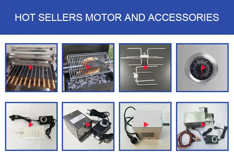 Stainless Steel Auto Grill Rotisserie Rotating Motor Grill Kit Bbq ...