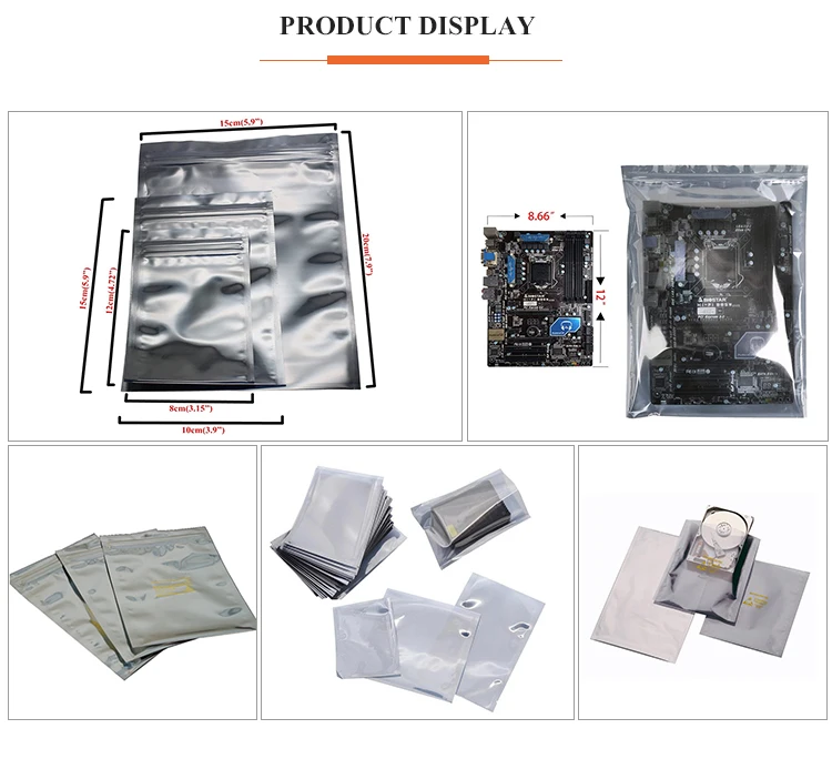 Custom Semi Transparent Static Shielding Small Bag Esd Plastic Metallic ...
