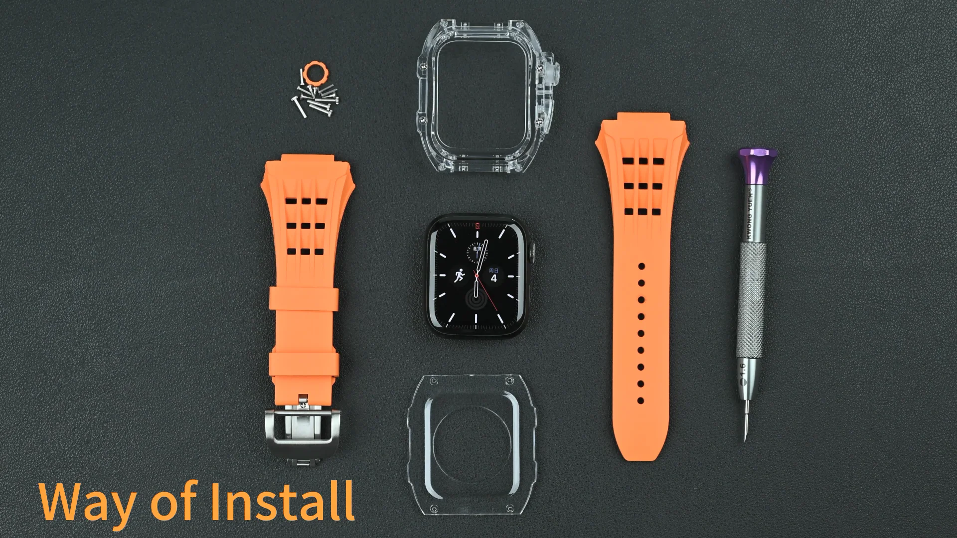 Transparent Luxury Modification Kit Case Silicone Band Rubber Sports ...