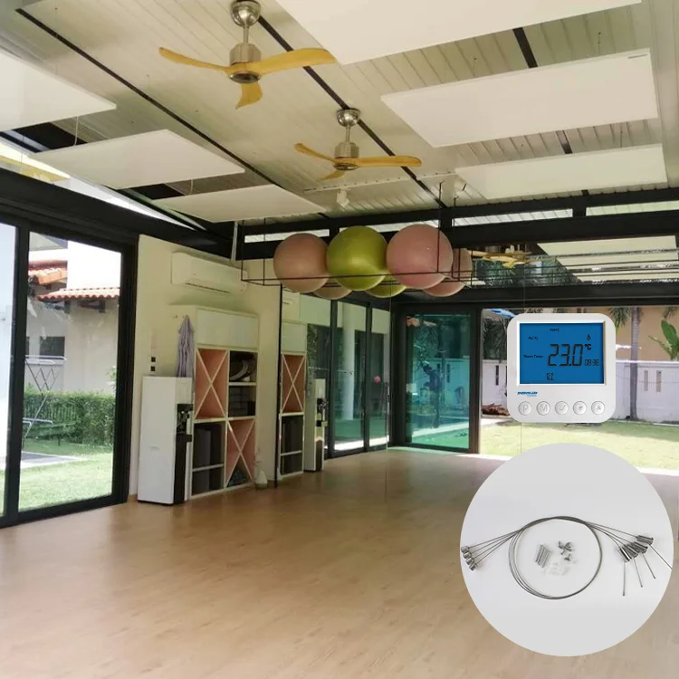 700w Infrared Ceiling Heating Panel White Radiator Space Heater Hanging ...