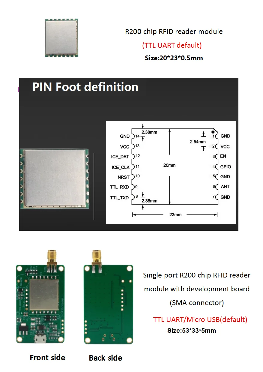 Чип R200 Микросчитыватель Модуль RFID UHF дальнего действия Писатель ...