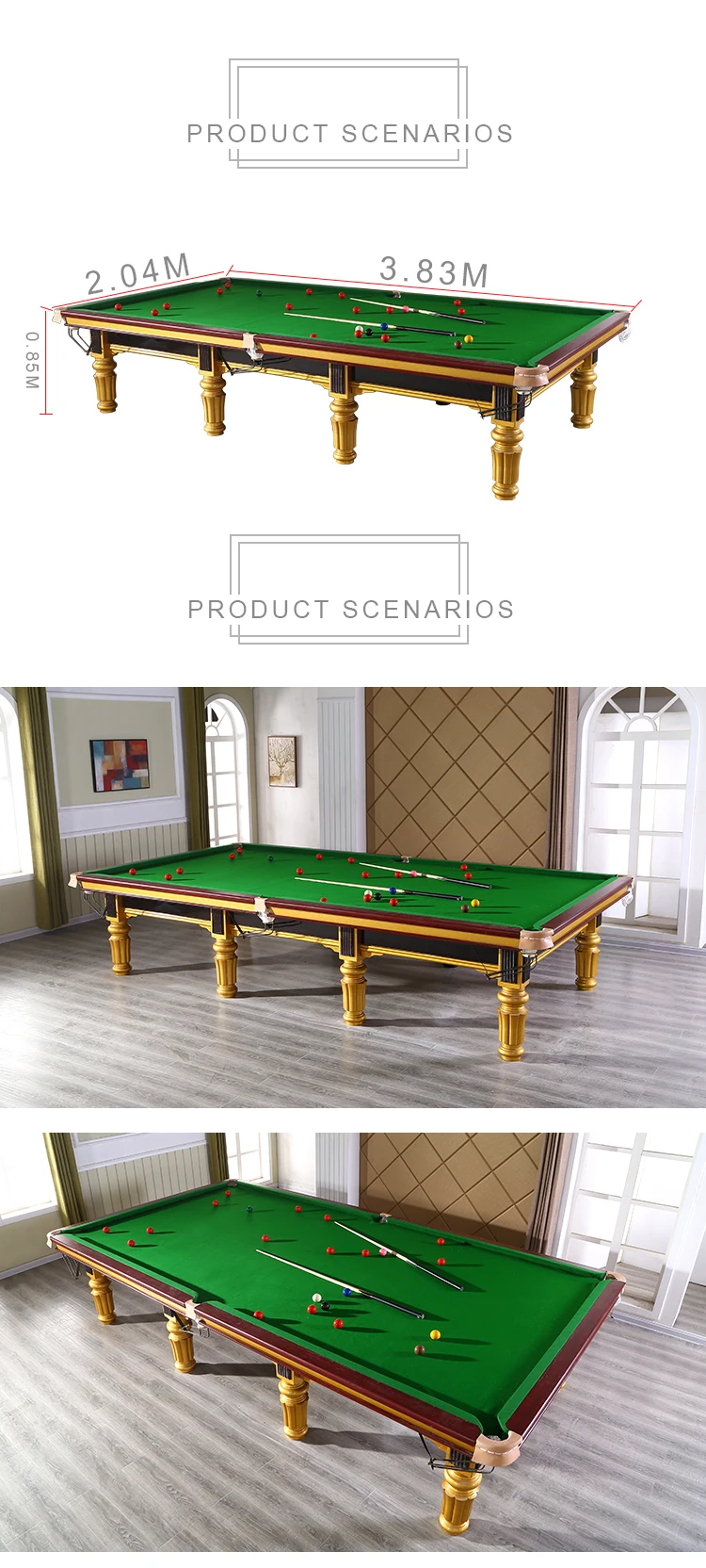 Modern Style Indoor Pool Table Clubs Use Professional Snooker Table ...