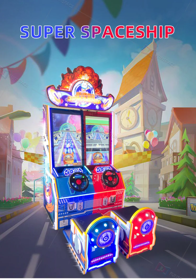 Funspace Kids Arcade Racing Car Simulator Driving Coin Operated Games 2 ...