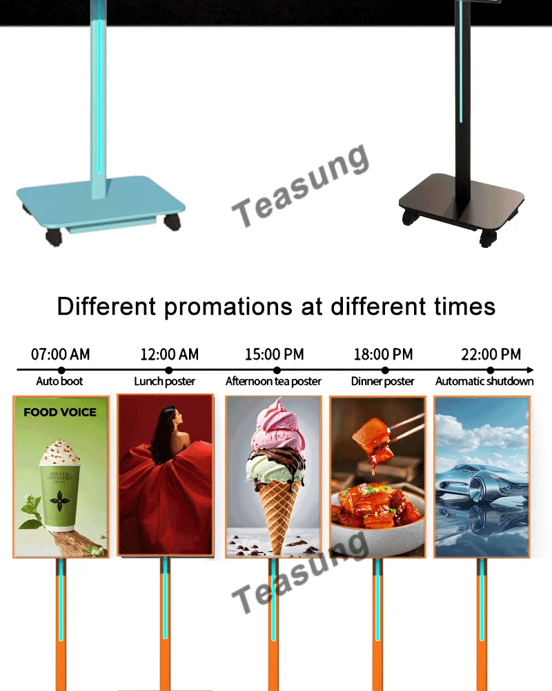 Indoor 32 Inch Indoor Stand Display Screens Totem Lcd Mobile Digital ...
