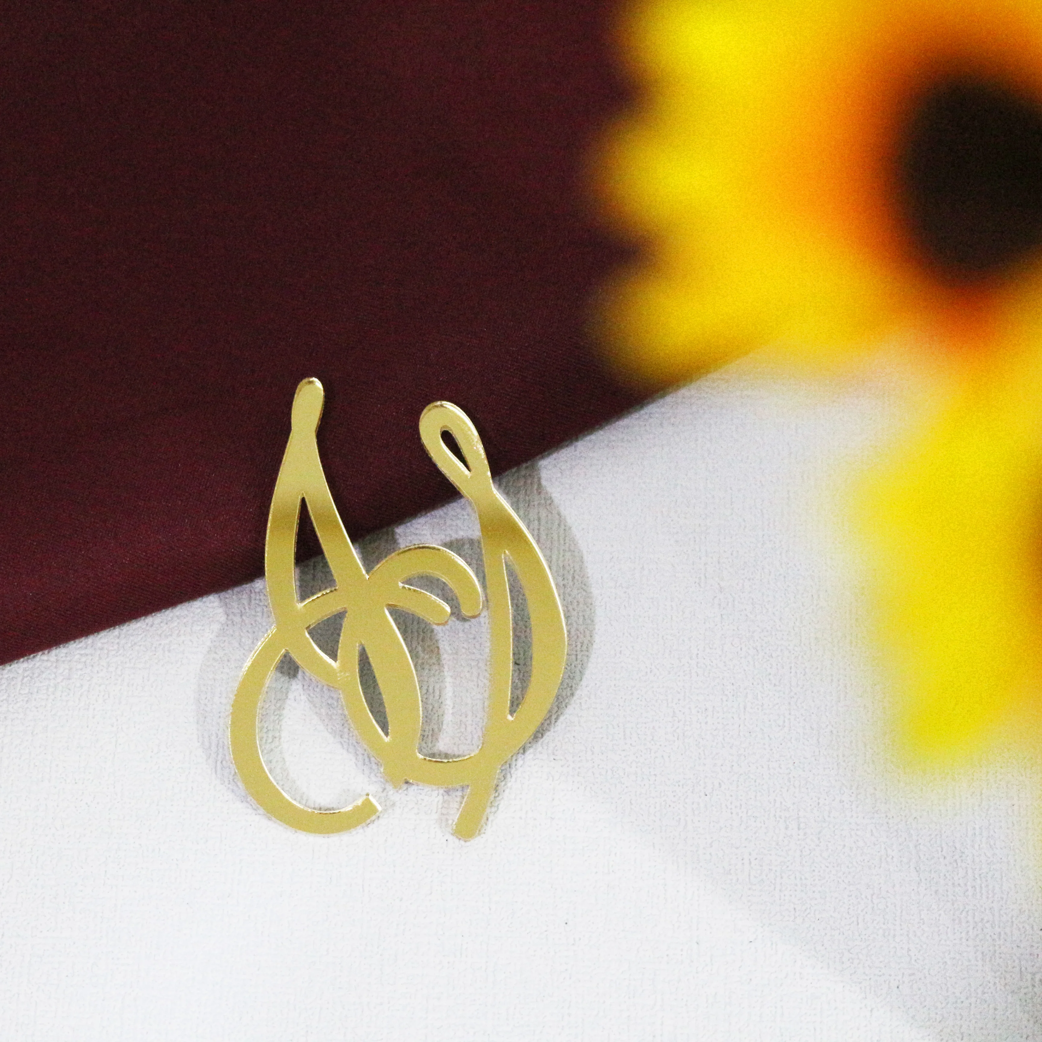 Laser Cut Gold Script Writing Mirrored Acrylic Topper Custom Gold ...