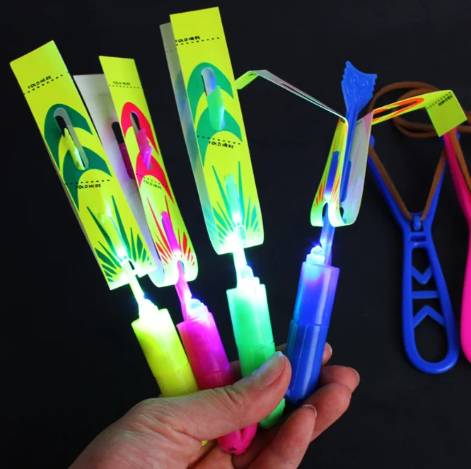 Cheap LED Slingshot Helicopter Toy for Kids - Fun & Safe