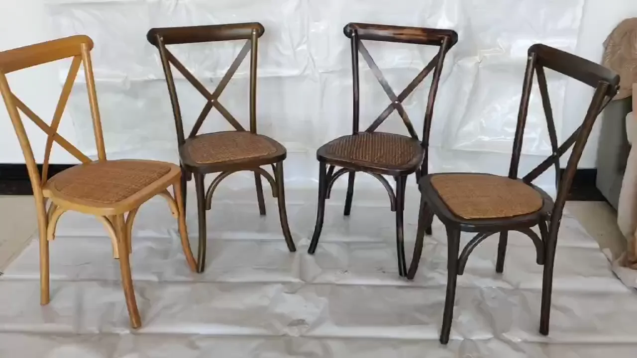 Antique Stackable Wooden Cross Back Chair Dining Chair Restaurant Cross ...