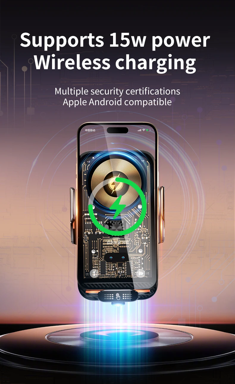 New Visual Hands Free Cradle Smart Senor Wireless Car Charger C05 ...