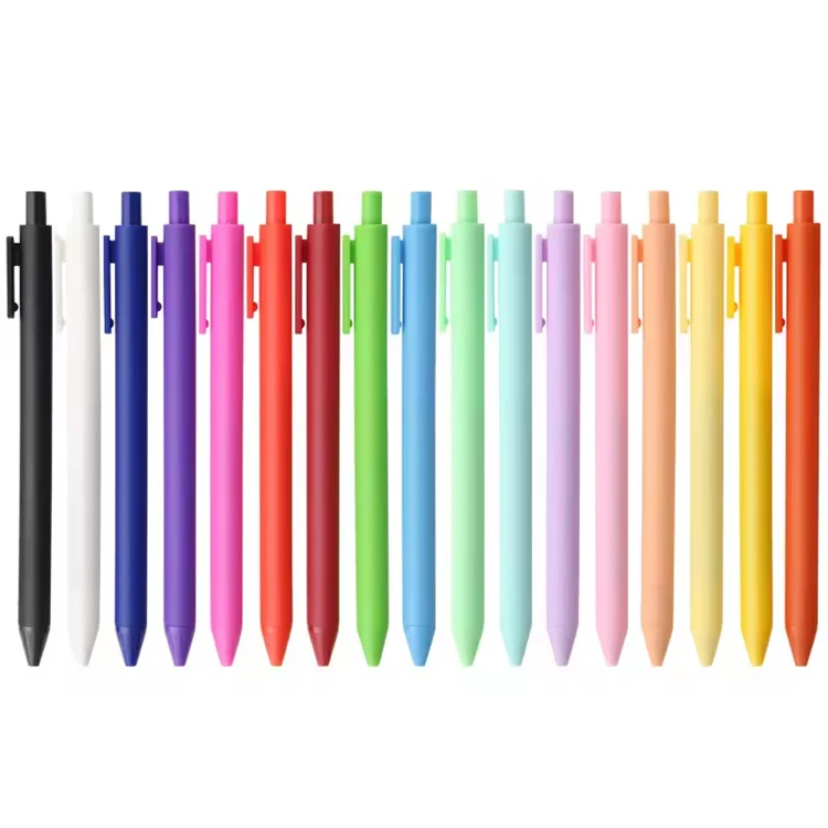 Multi Color Soft Rubber Finished Plastic Gel Pens with Custom Logo