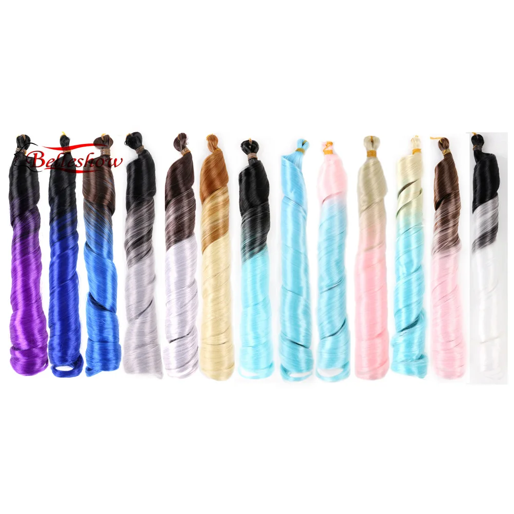 Spiral French Curls Extension Synthetic Curly Braiding Hair Ponystyle ...