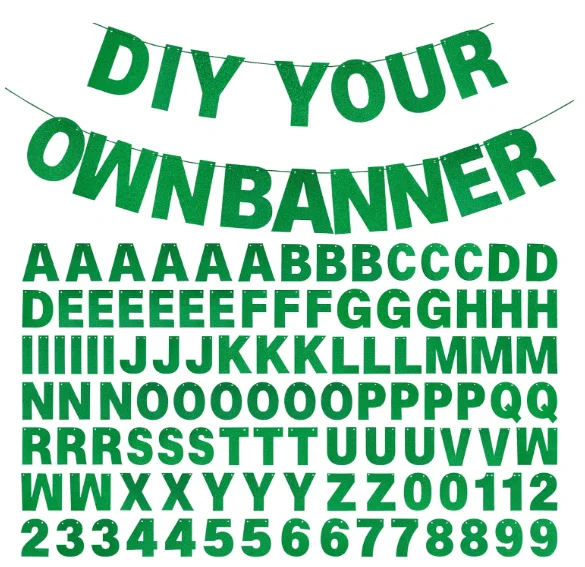 DIY Banner Kit Letters Glitter Banner Letters Custom Party Hanging ...