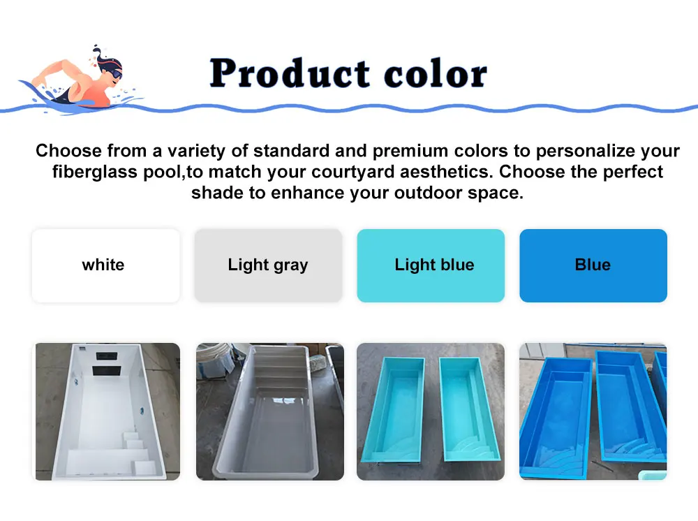 US Ships in 3 Days - Small 4.3m Fiberglass Swimming Pool for Families ...