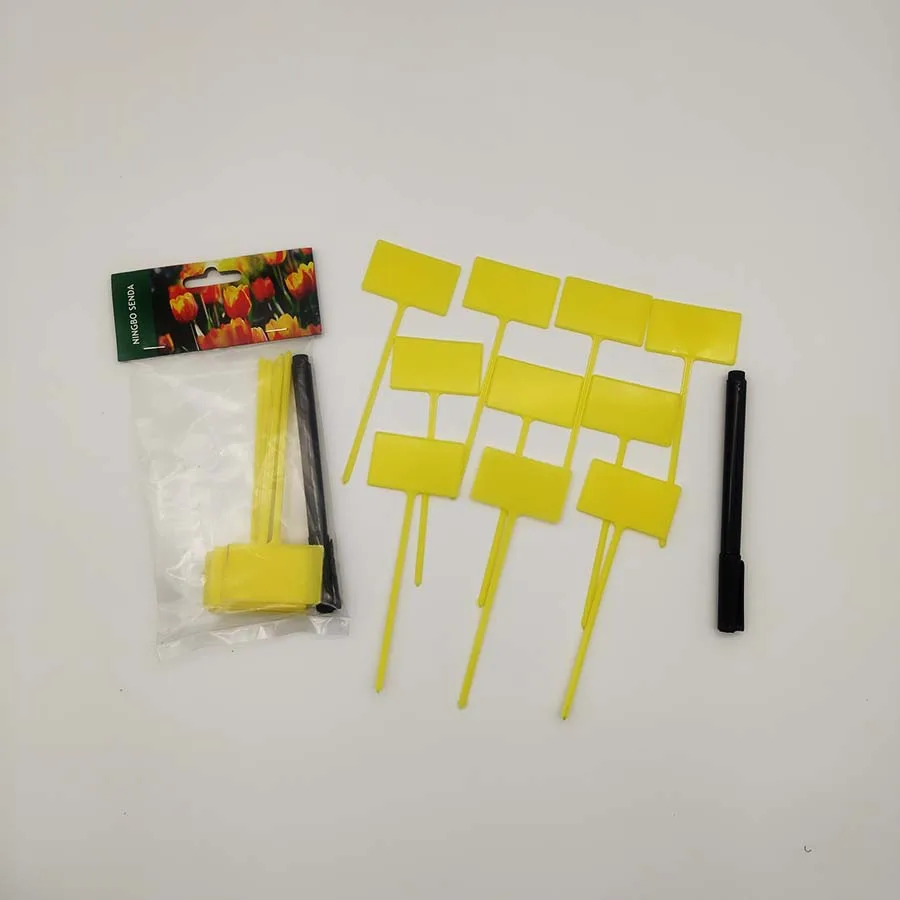 Yellow Color Pp Plastic Garden Marker Plant Labels T Type Tags - Buy ...