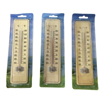 Cheap Wood Glass Rod Thermometer Indoor Outdoor Household Wood ...