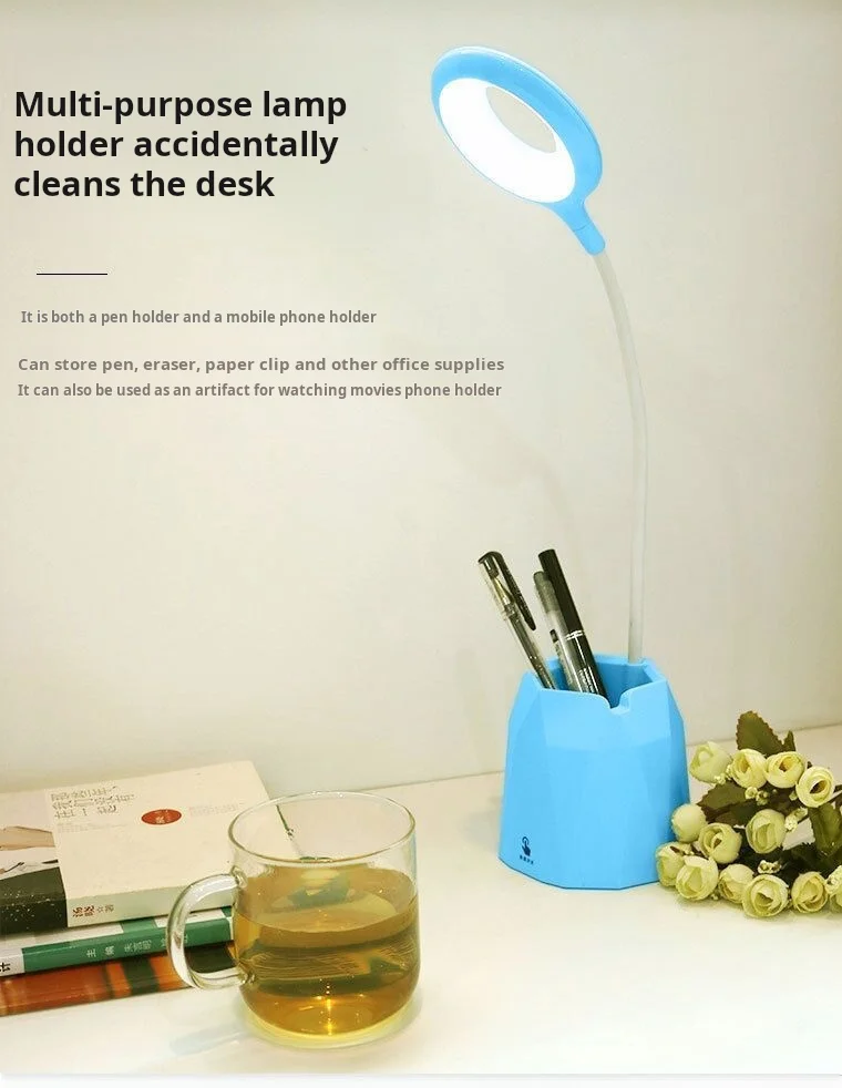 Desk Lamp Eye Learning Plug-in Led Table Lamp Student Dormitory Bedroom ...