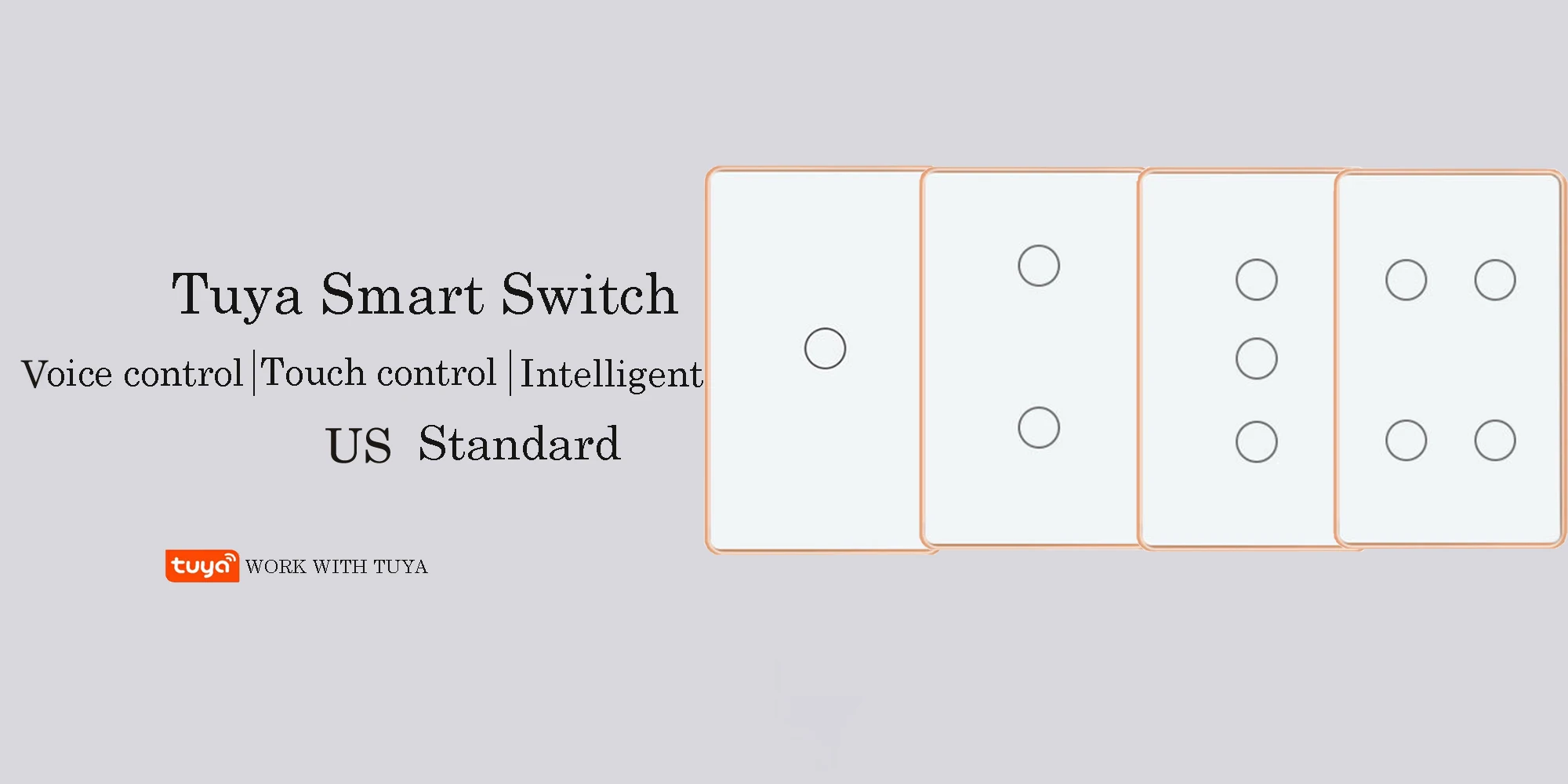 Tuya 1 2 3 4 Us Smart Light Switches Work with Wifi Tempered Glass ...
