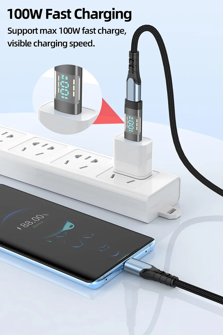 USB C Extension Adapter PD 100W USB C Male to USB C Female Extender ...