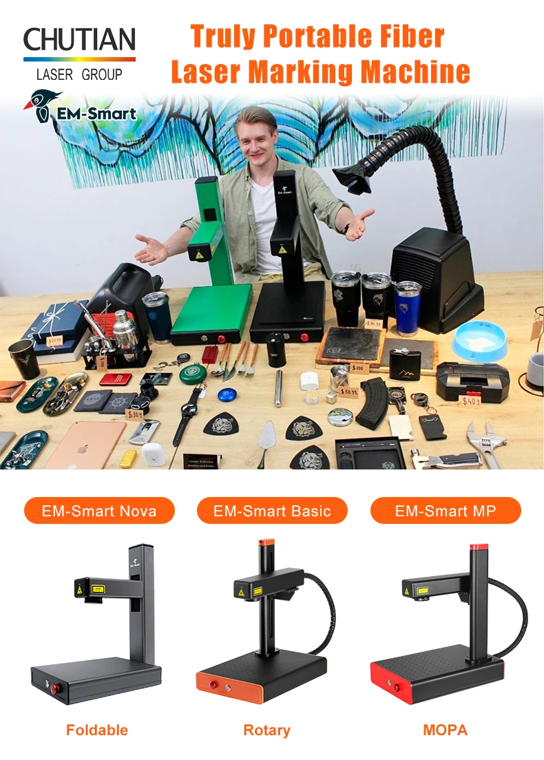 Ezcad Lightburn 20w 30w Portable Laser Marking Machine