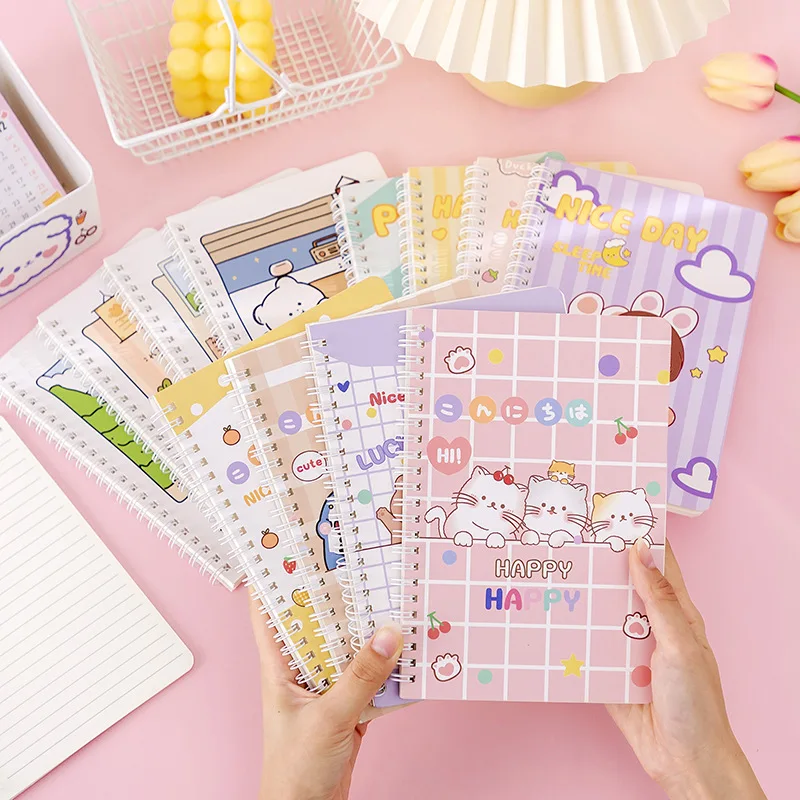School Supplies Cartoon Kawaii Cute Kids Sprial Exercise Notebook A5 ...
