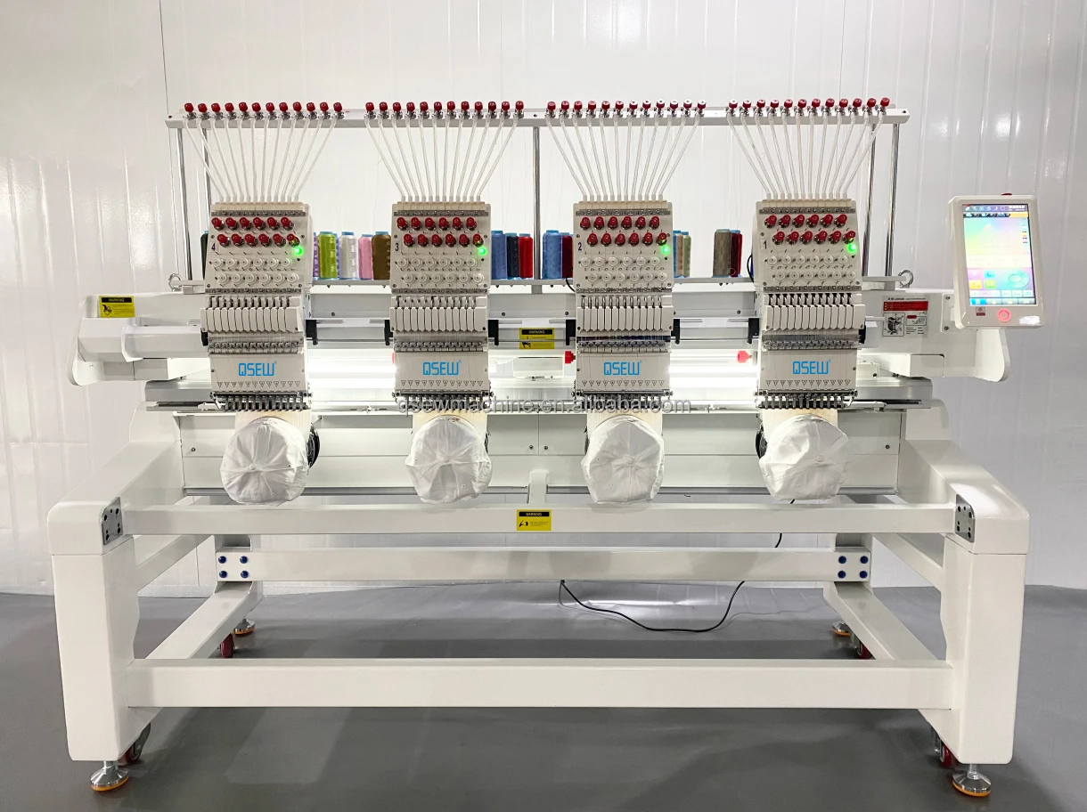 QS-1204FH 4 Head Computerized Embroidery Machine Dahao Computer for T ...