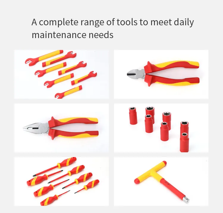 24Pc VDE Socket Electrical High Voltage Tools Set Insulated Tool Kit ...