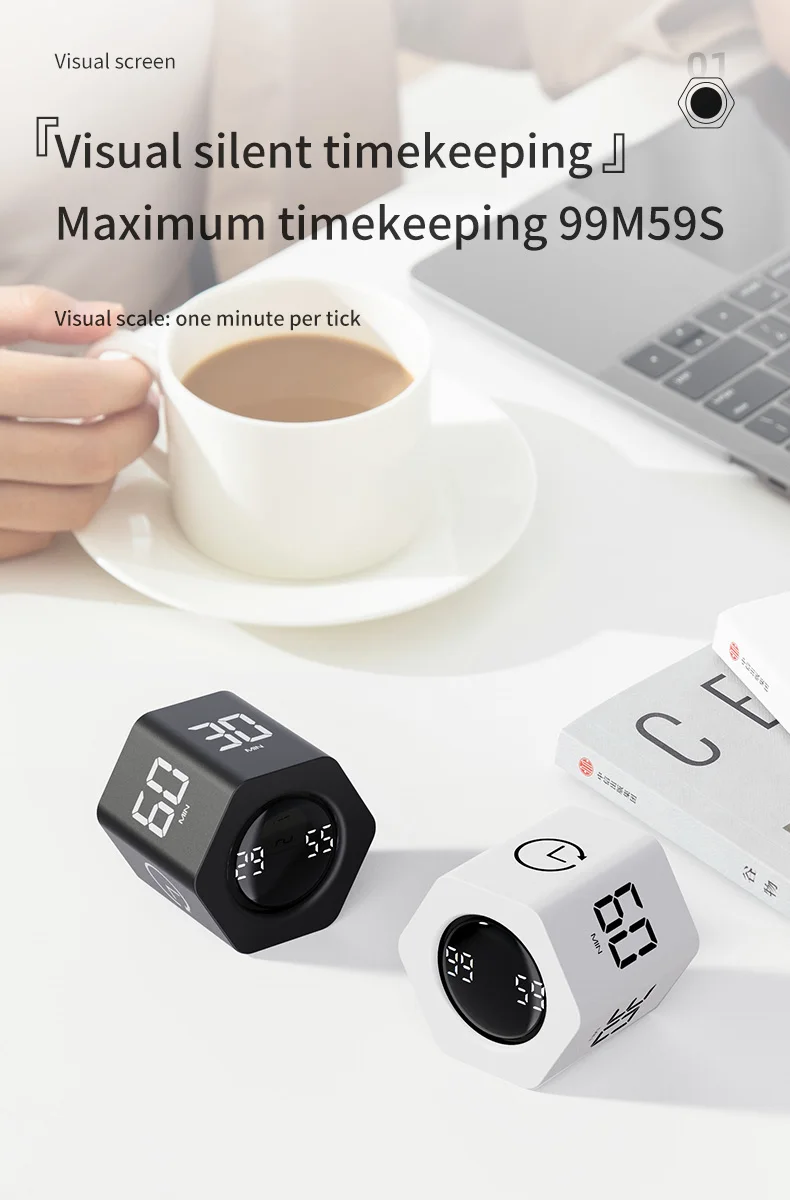 Visual Timer Learning Dedicated Cube Flip Pomodoro Timer