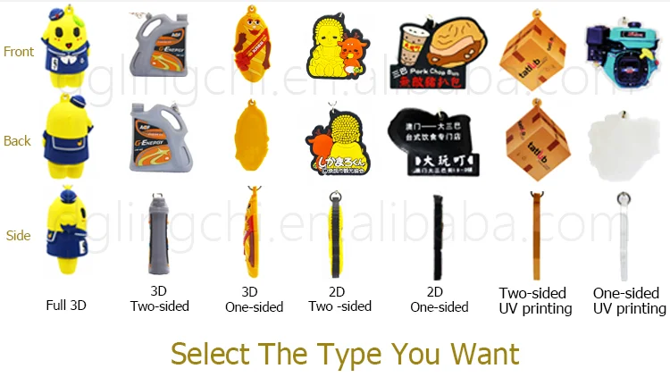 Custom Die Cut Logo Shape 2d Pvc Rubber Key Chains - Buy 2d Keychain ...