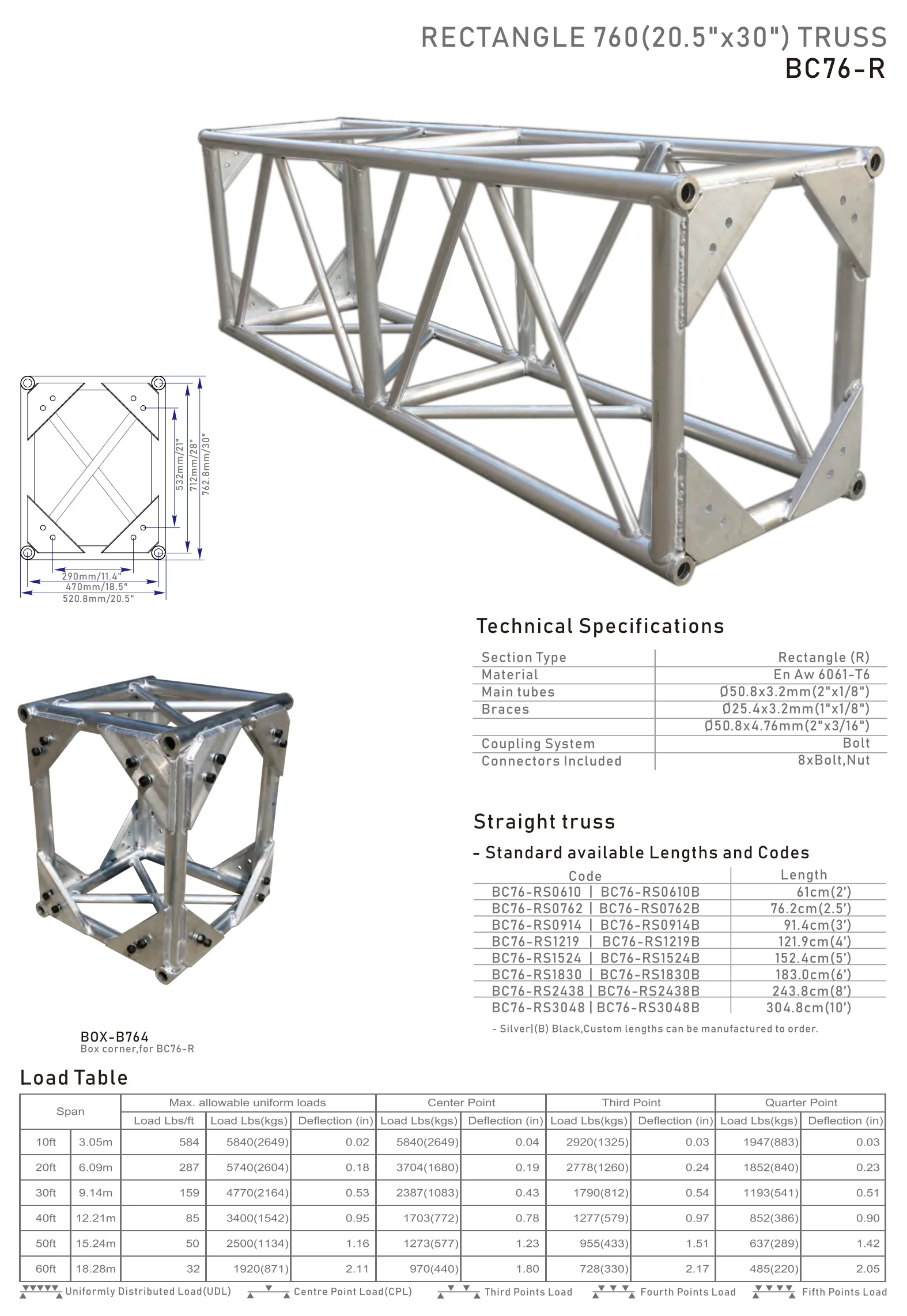 High Quality 520x760mm Aluminum Bolt Truss for DJ Booth Roofing ...