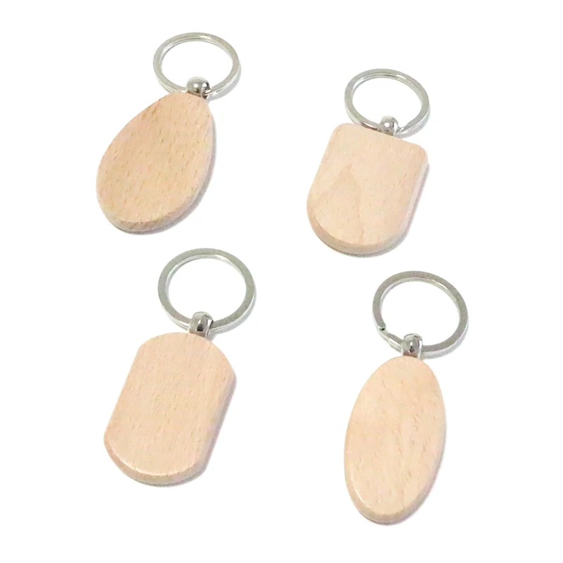 Engravable Keychains 30-Pack Oval Wooden Keychain Blanks - Unfinished ...