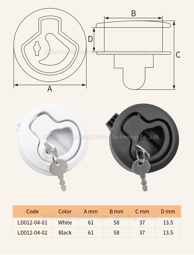 Abs Turning Lock Door Deck Boat Marine Universal Turning Lock Optional ...