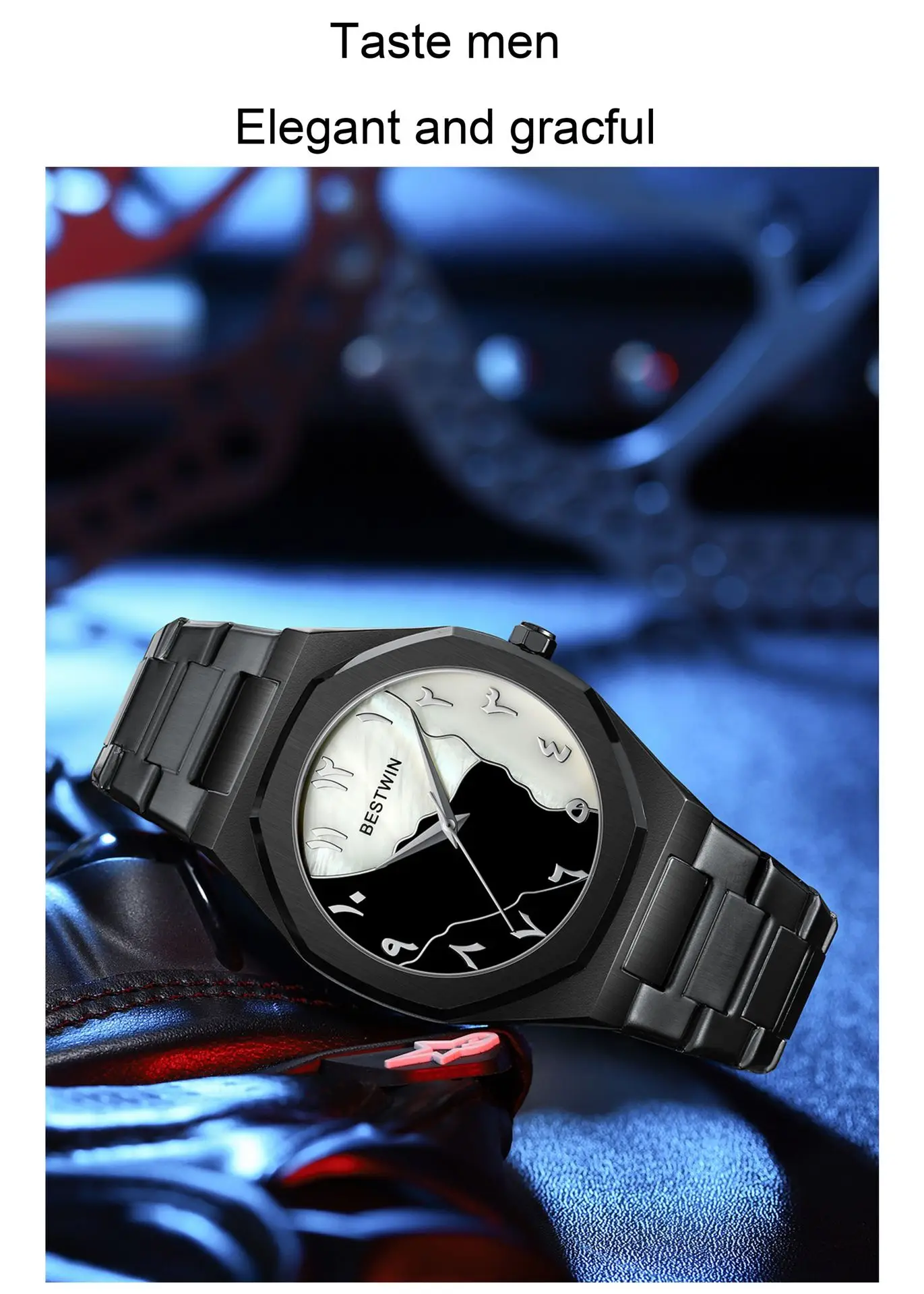 Customized Stainless Steel Arabic Quartz Watch for Men - Luxury ...