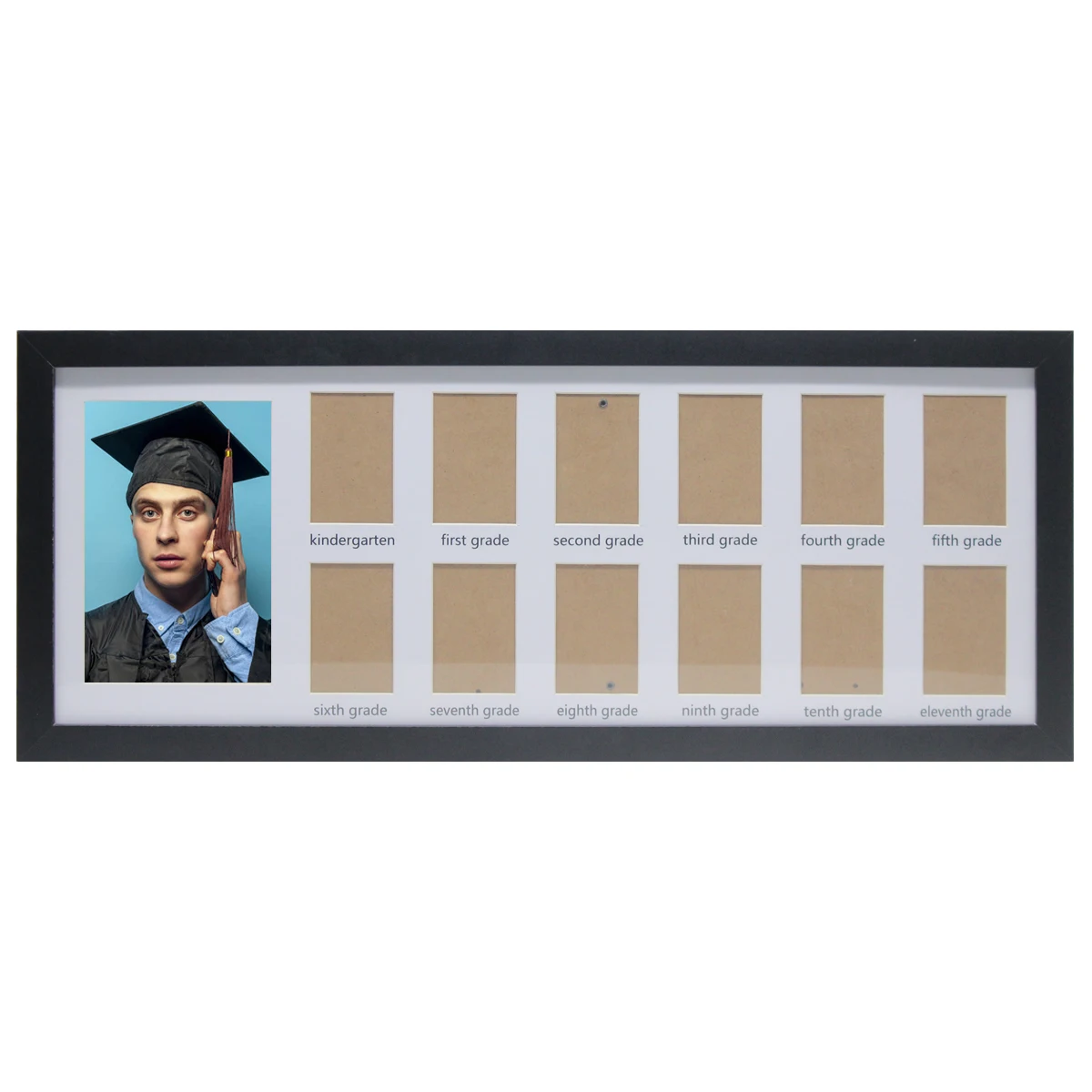 Multi-Color Wooden Diploma & Certificate Frame with Tassel Rectangular ...