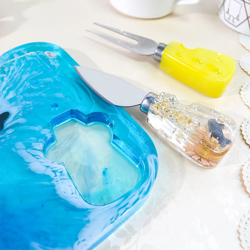 Diy Handle Dripping Mold Food-grade Silicone Steak Knife Chopping Board ...