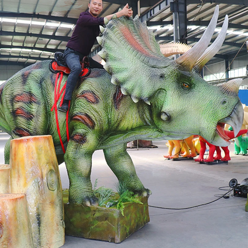 Riding Dino - Lifelike Triceratops Happy Rides for Kids
