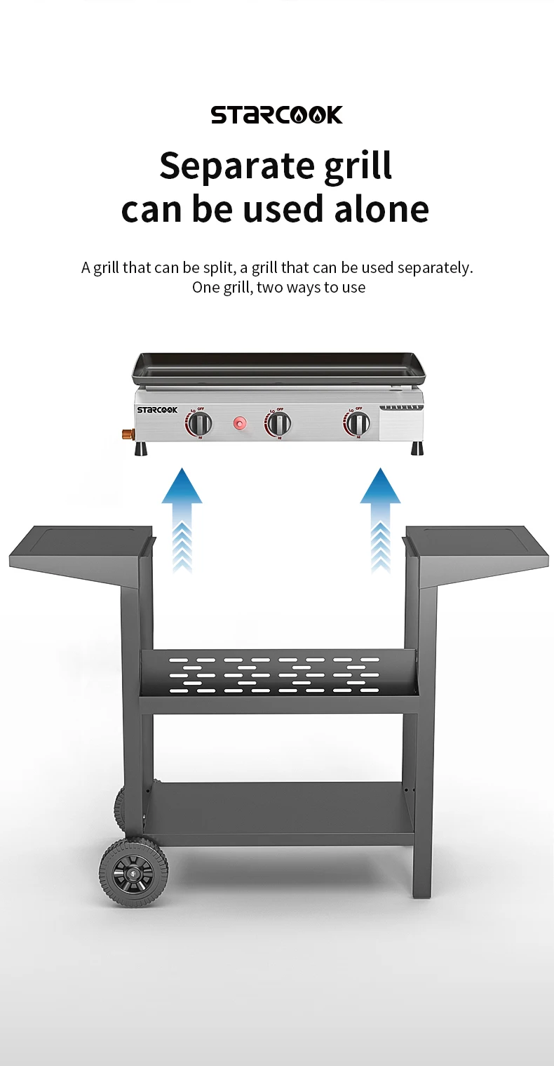 Flat Top Griddle Removable Cooking Stove with 4 Burners