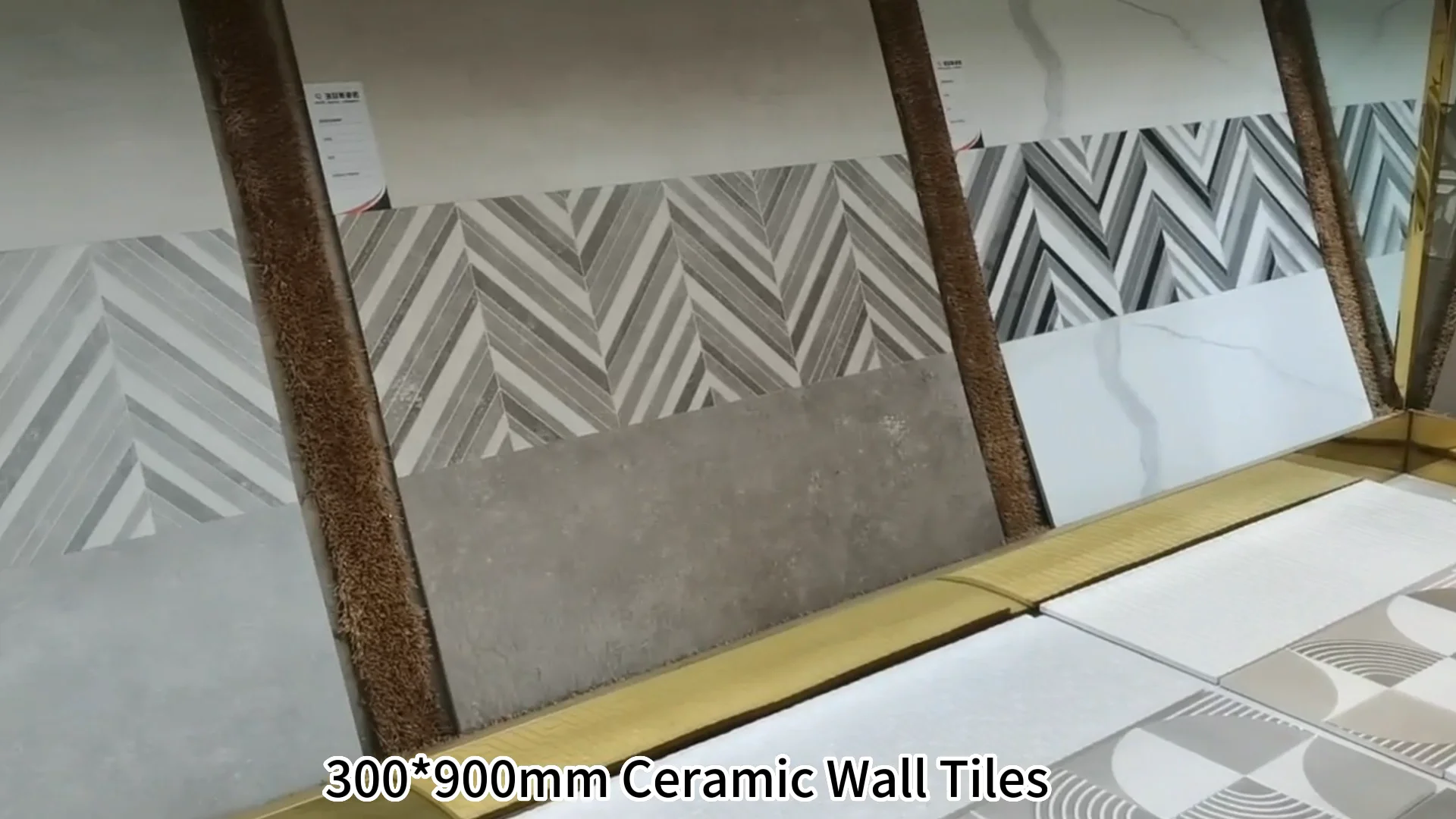 300x600mm Decorative 3d Wave Pure White And Black Bathroom Ceramic Wall ...