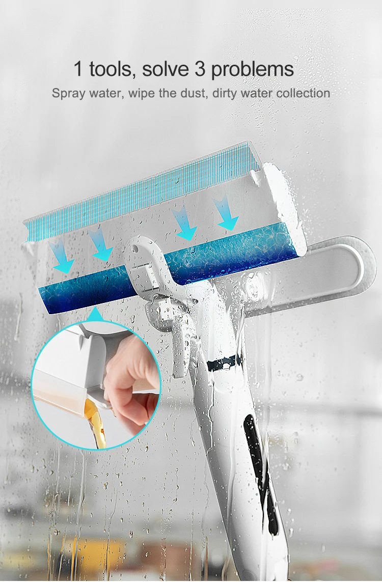 BOOMJOY Silicone Shower Squeegee - 4 in 1 Cleaning Tool
