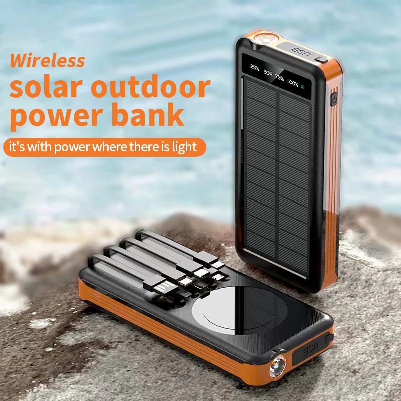 Solar Panel Wireless Powerbank - 10000mah Yelomin Customized Portable