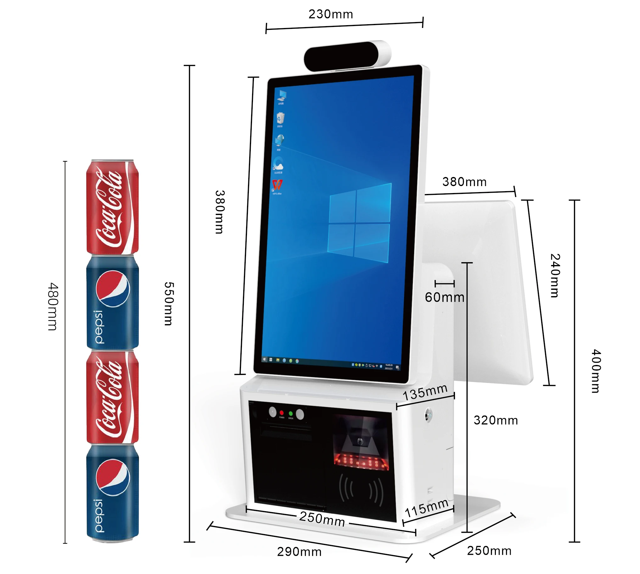 Self Ordering Payment Kiosk - 15.6 Inch Touch Screen POS